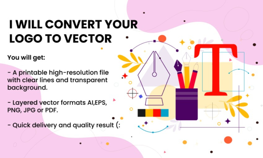 I will convert logo to vector | Fliam